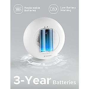 X-Sense Water Leak Detector, Water Sensor Alarm, Mini Water Detector Alarm with 110 dB Audio Alarm, Battery-Powered, Water Alarms for Basements, Sinks, Tanks, Pools, Model WS01