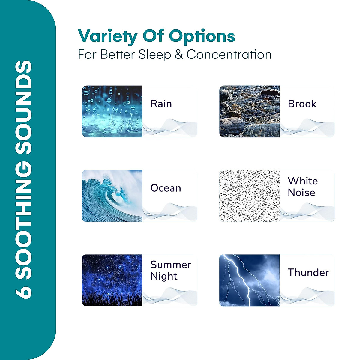 White Noise Sleep Sound Machine for Adults | Sound Machines for Sleeping | Portable White Noise Machine for Office Privacy | Travel Sound Machine Baby | Plug in Or Battery Operated Brown Noise Maker