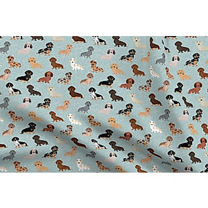 Spoonflower Fabric - Dachshund Pet Quilt Dog Breed Silhouette Coordinates Multi Dogs Printed on Petal Signature Cotton Fabric by The Yard - Sewing Quilting Apparel Crafts Decor