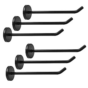 Hitefu 6 Pack Coat Hooks, Heavy Duty Wall Hooks Coat Hangers for Hanging Hat Hurse Robe Towel, 304 Stainless Steel Garage Hooks for Bathroom Livingroom Hotel Kitchen (6 Inch, Matte Black)