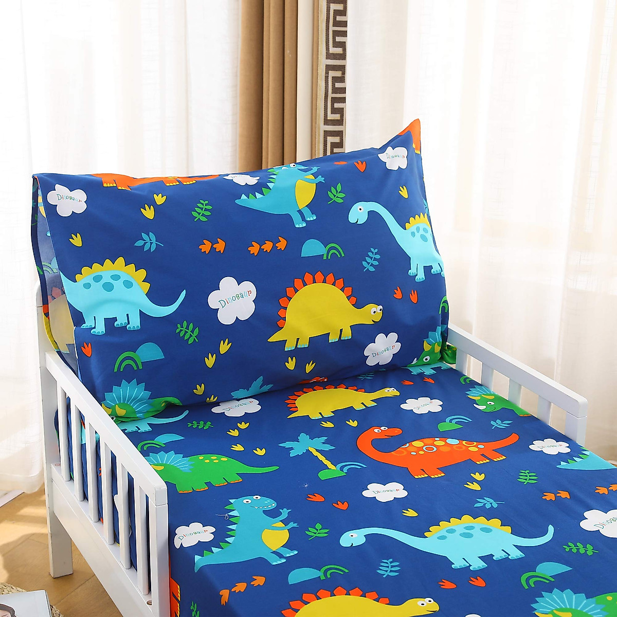 Kids Pillowcase Standard Size Pillowcase Boys Dinosaur - Cartoon Reversible Pillowcase for Children 20 X 30 Inch - Double Sided - 1 Piece Kids Bedding Pillowcase by UOMNY