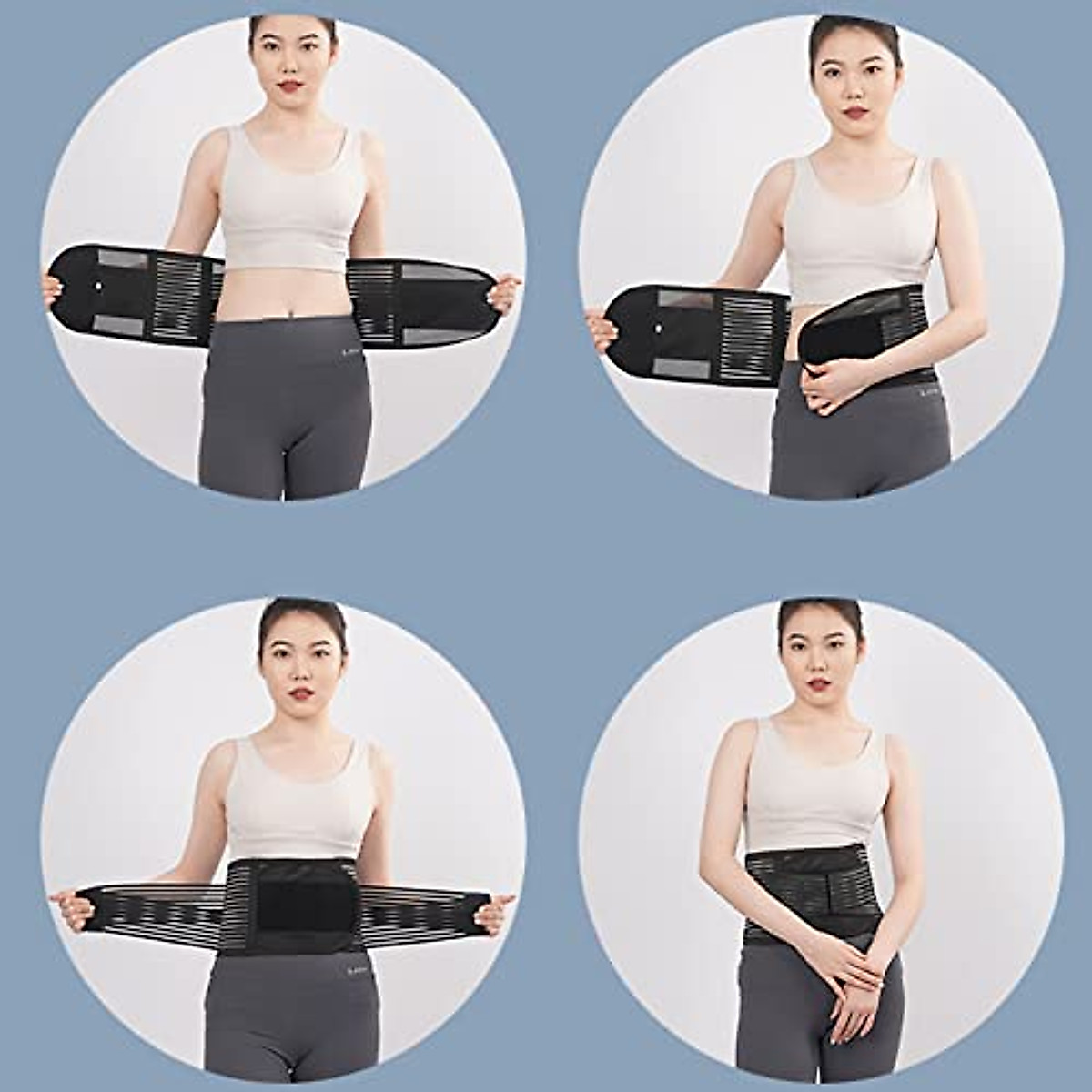 HFSKJWI Lightweight Back Brace with 2 Support Plates for Lower Back Pain Relief,Breathable Mesh Material with Dual Lumbar Pads,Adjustable Lumbar Support Brace for Men Women,XL