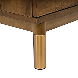 Babyletto Gelato 3-Drawer Changer Dresser with Removable Changing Tray in Natural Walnut and Brushed Gold Feet, Greenguard Gold Certified