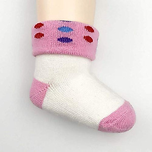 WAFUNNE Baby Girl Socks for Infant Toddler with Grips Anti Slip Cotton 6-12 Months