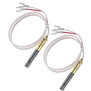 Gazechimp 2 Pcs 24 Inch Millivolt Thermopile Generators Replacement Used Fireplace / / Gas Fryer Cluster Thermocouple