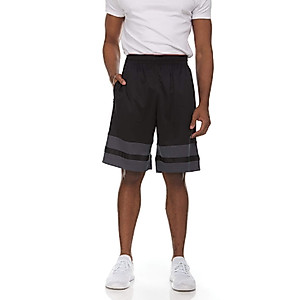 Spalding Mens Max Performance Basketball Short with 10" Inseam, Black/Graphite, L