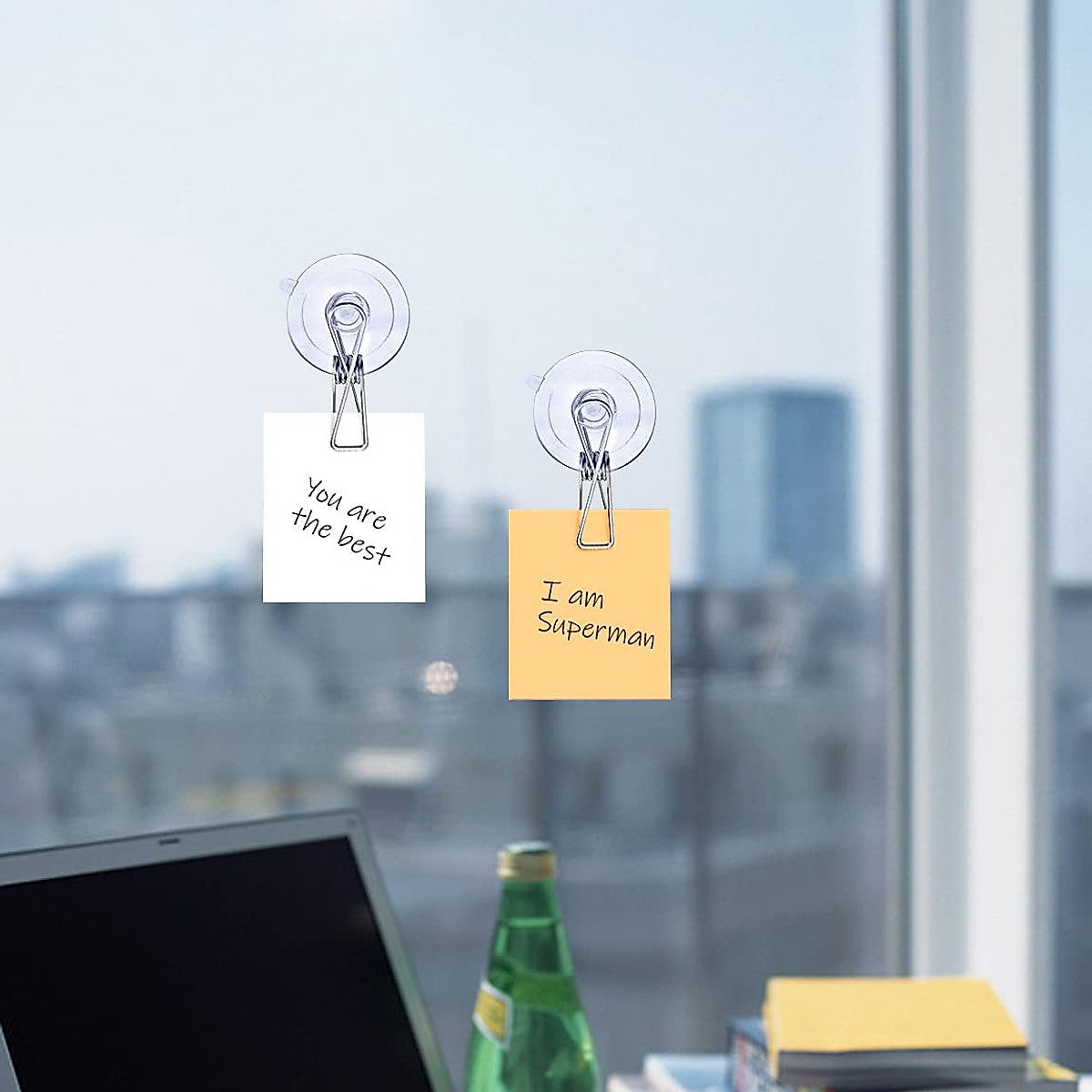 AccEncyc 24Pcs Suction Cup Clips for Windows 2" Suction Clips Clear Suction Cup Clamp Holder Suction Cup with Spring Clamps Sucker clamp Clip Window Swivel Clip with Suction Cup