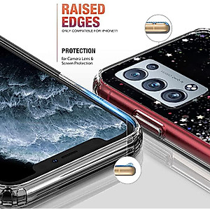 for Oppo Reno 6 Pro 5G Case Silicone，Clear Oppo Reno 6 Pro 5G (Snapdragon) Phone Case Speck, Ultra Slim 0.3mm Soft Shockproof Protective Glitter Cute Phone Cover for Women Green (Black)