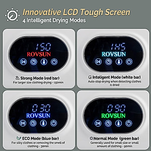 ROVSUN Portable Clothes Dryer, 110V 850W High End Front Load Laundry Tumble Dryer, 1.5 cu.ft Electric Dryer with Stainless Steel Tub & LCD Touch Panel for Apartment, Dorm