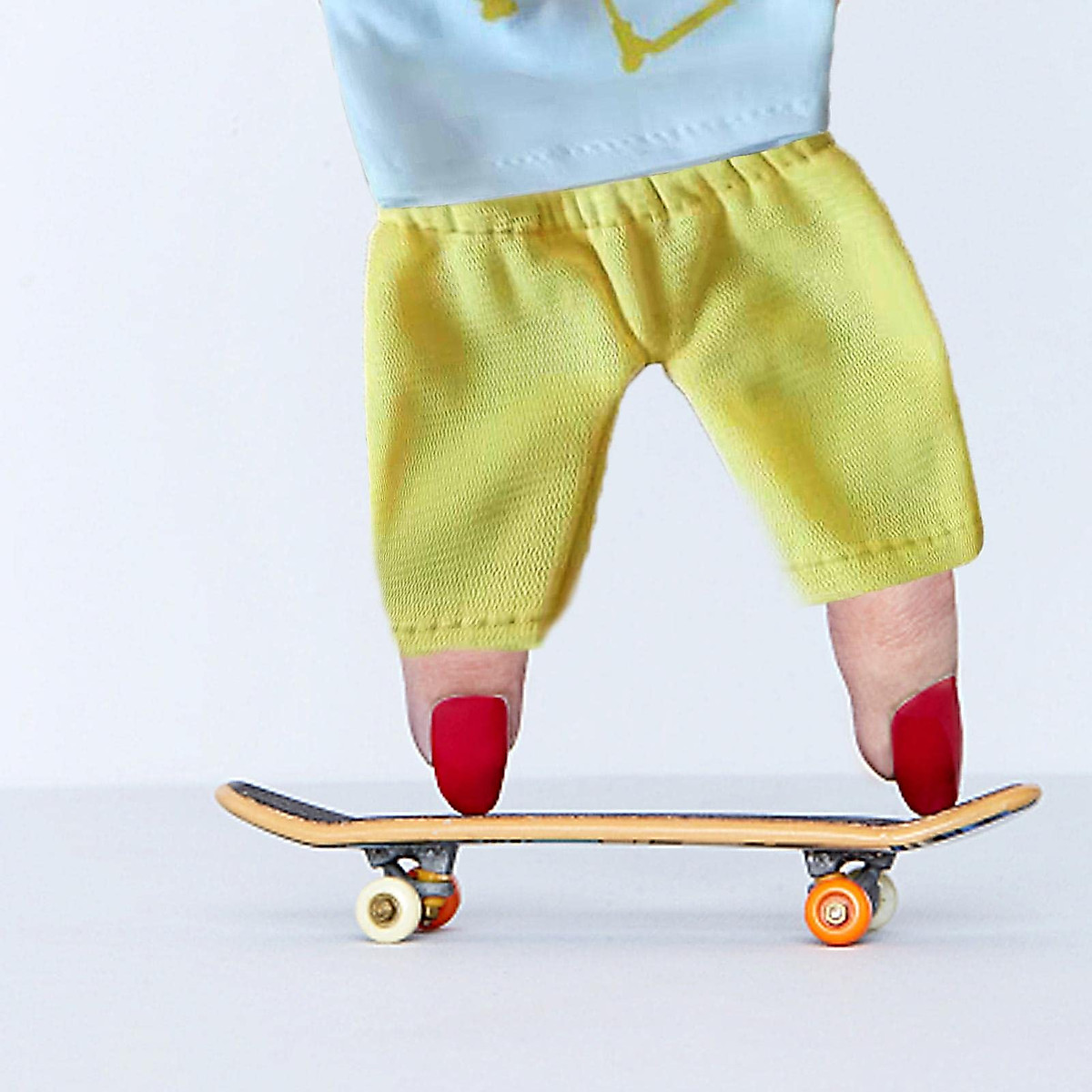 shenyan Fingertip Clothes Set - Finger Pants T-Shirt Scooter Skateboards Tools Outfit Accessories for Kids Children Toy Game, Interactive Toys Movement Favors Blue Yellow Green