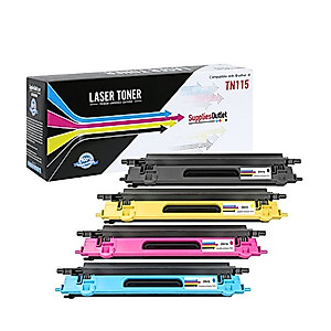 Awesometoner Compatible TN115’s High Yield Laser Toner Cartridge for Brother: 1 each of Black TN115BK, Cyan TN115C, Magenta TN115M, Yellow TN115Y