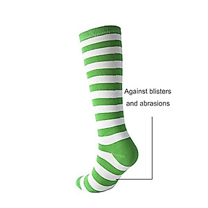 Cerebro Knee High Socks for Kids Stripes Girls Cotton Calf Athletic Tube Socks,SOCKS (1Pairs 10-15Y, 1Pairs black) …