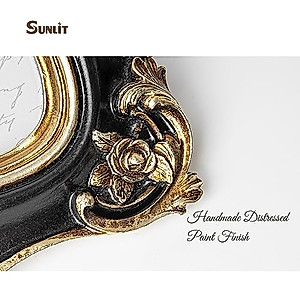 Sunlit Vintage Picture Frame 8x10 Inch, Luxury Antique Photo Frames with Glass Front, Photo Display, Tabletop Wall Hanging, Gift Ideas, Black and Gold