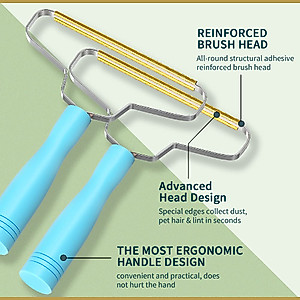 Pet Hair Removal Tool,Cleaner Pro Pet Hair Remover,Fabric Shaver by BSIWWO,Pet Hair Remover for Couch,Lint Shaver,Carpet Rake,Dog Hair Remover and Cat Hair Remover(2pack-Blue)