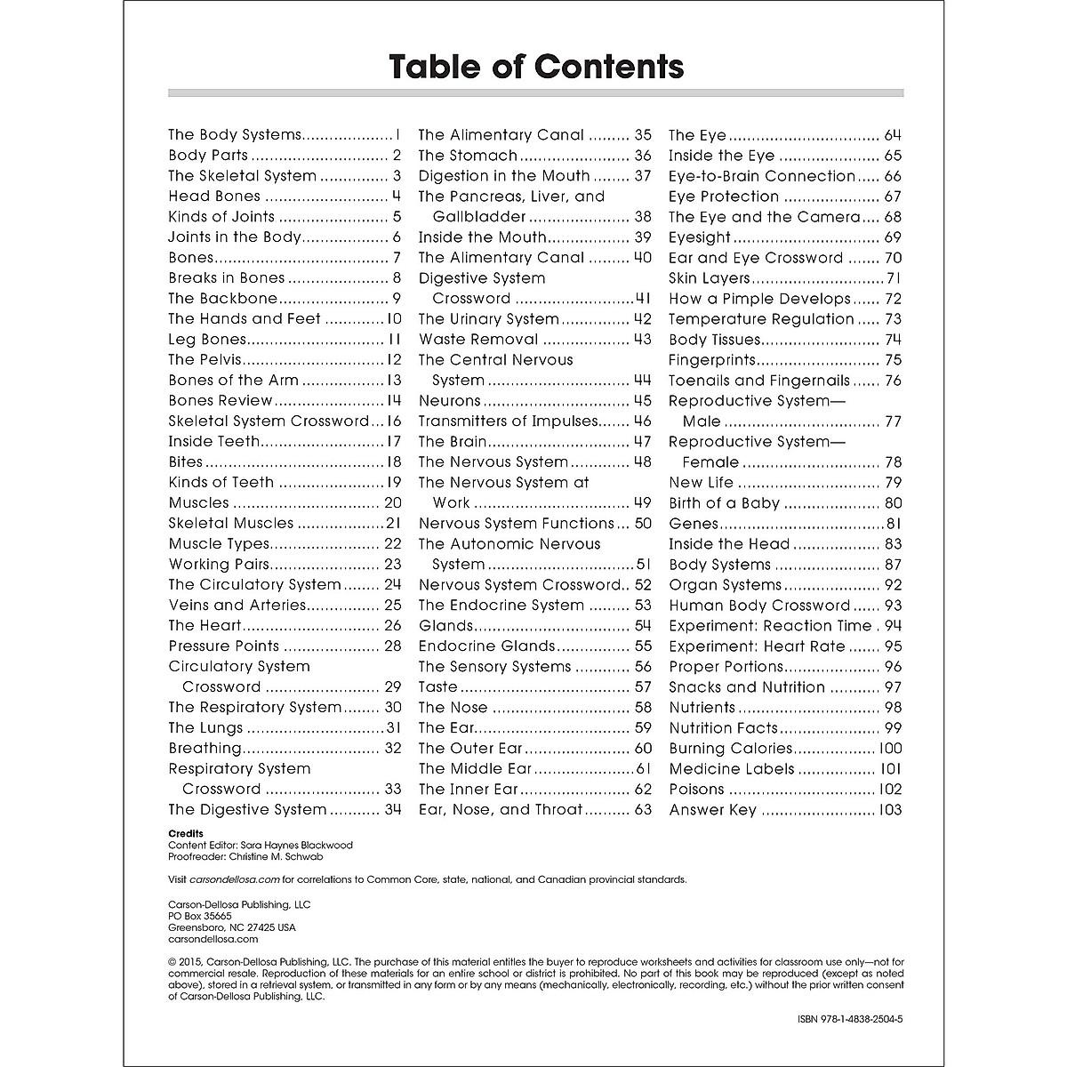 Carson Dellosa The 100+ Series: Human Body Workbook―Grades 5-8 Science Book, Human Anatomy, Bones, Muscles, Organs, the Nervous System, Health and Nutrition (128 pgs) (Volume 13)