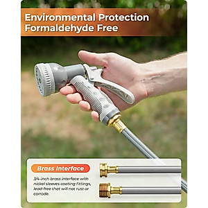 Ayleid Retractable Garden Hose Reel,1/2 in x 100 ft Wall Mounted Hose Reel, with 9- Function Sprayer Nozzle, Any Length Lock/Slow Return System/Wall Mounted/180°Swivel Bracket (Grey)