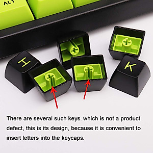 112 Keys GSA Profile Keycaps Double Shot ABS Ball Shape Black Green for Cherry Mx Switch Mechanical Gaming Keyboard Keycap(Green Black)