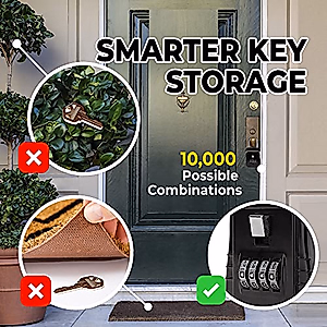 Lion Locks 1500 Key Storage Lockbox, Set-Your-Own Code Lock Portable Key Holder, Rust-Proof, Secure Outdoor Key Safe, Hide-a-Key Safe Box Lock Box, Airbnb, Construction (2-Pack/Black)