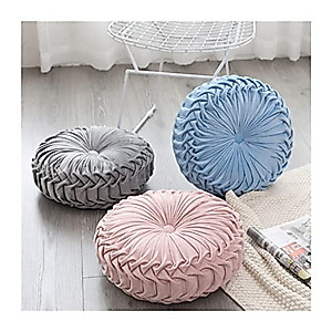 Baiyuruodie Round Velvet Pillow, Sofa Bed Bedroom Decorative Throw Pillow (38cm, Light Pink)