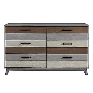 Soho Baby 48036570 Cascade Premium Soft Closing 6-Drawer Dresser, Wire Brush Multi-Tone Gray Finish