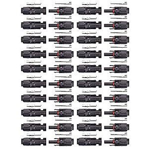 iGreely 20 Pairs Solar Connectors Male/Female IP67 Waterproof Solar Panel Cable Connectors