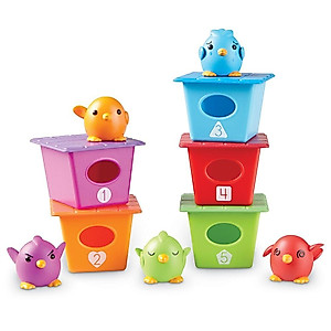 Learning Resources Peek-a-Bird Learning Buddies - 15 Pieces, Age 18 Months+ Toddler Learning Activities, Preschool Toys, Educational Toy for Color Teaching