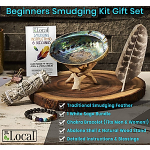 White Sage Smudging Kit Smudge Stick Gift Kit + Instructions & Blessings (Beginner's Kit)