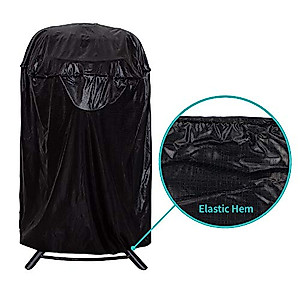 iCOVER Vertical Round Smoker Cover Outdoor BBQ Barbecue Cover, Dome Smoker Cover, Water Smoker Cover, Bullet Smokers Cover, Vertical fire Pit Cover for Char-Broil Weber George Foreman Brinkmann