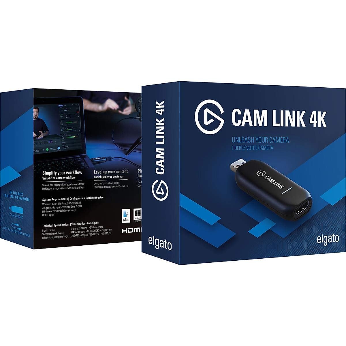 Elgato 2 Pack Cam Link 4K Game Capturing Device with USB 3.0, Compatible with Windows and macOS