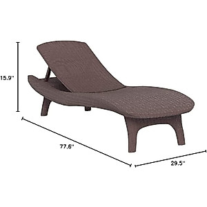 Keter 211045 Pacific Sun Lounger Set of 2, Brown