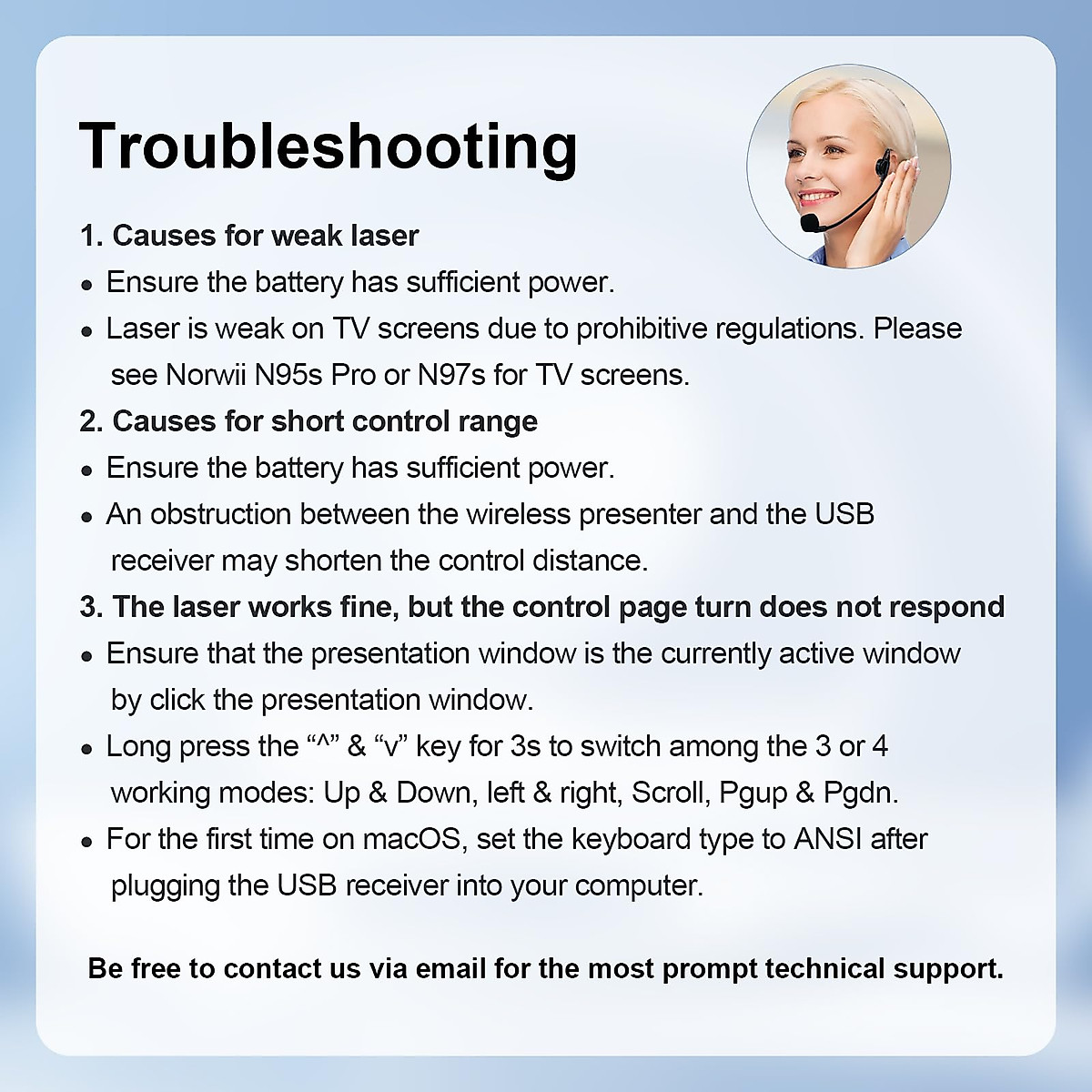 NORWII N27 Wireless Presenter with Laser Pointer Presentation Clicker, 330FT Long Contol Range Hyperlink Volume PowerPoint Clicker Presentation Remote Slide Advancer for Laptop Computer