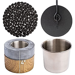 Tabletop Fire Pit for Backyards, Kitchen, & BBQ Parties | Smores Maker Circular Tabletop Indoor Mini Fire Pit | Portable Fire Pit for Camping & Outdoor Trips by Museo Gray