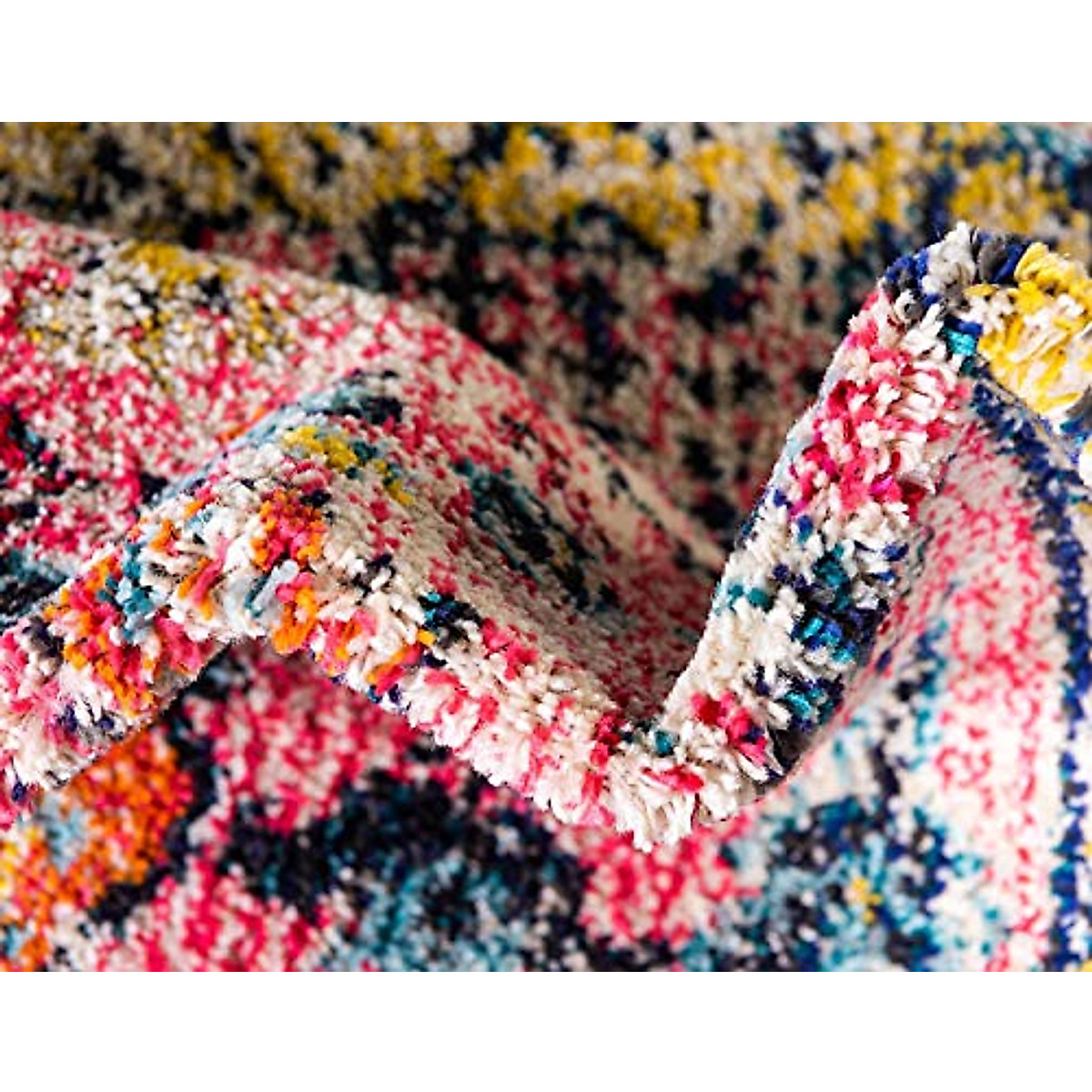 Unique Loom Monterey Collection Vintage Bohemian Inspired with Distressed Tribal Design Area Rug (5' 0 x 8' 0 Rectangular, Pink/ Yellow)