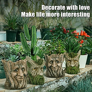 EIIORPO Face Planter,Head Planter Garden Pots Resin Face Planter Flower Pots Succulent Planters Funny Planters for Indoor Plants Yard Art Garden Decorations Creative Gift.(B)