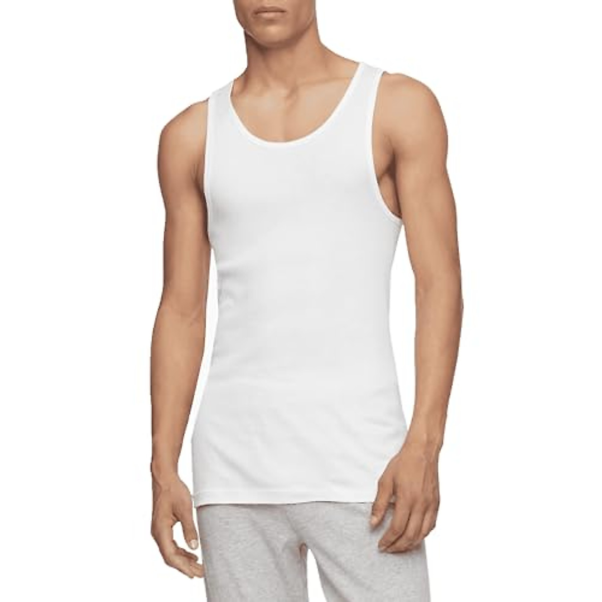 Calvin Klein mens 100% Cotton T-Shirt 3 count WHITE, TANK XL