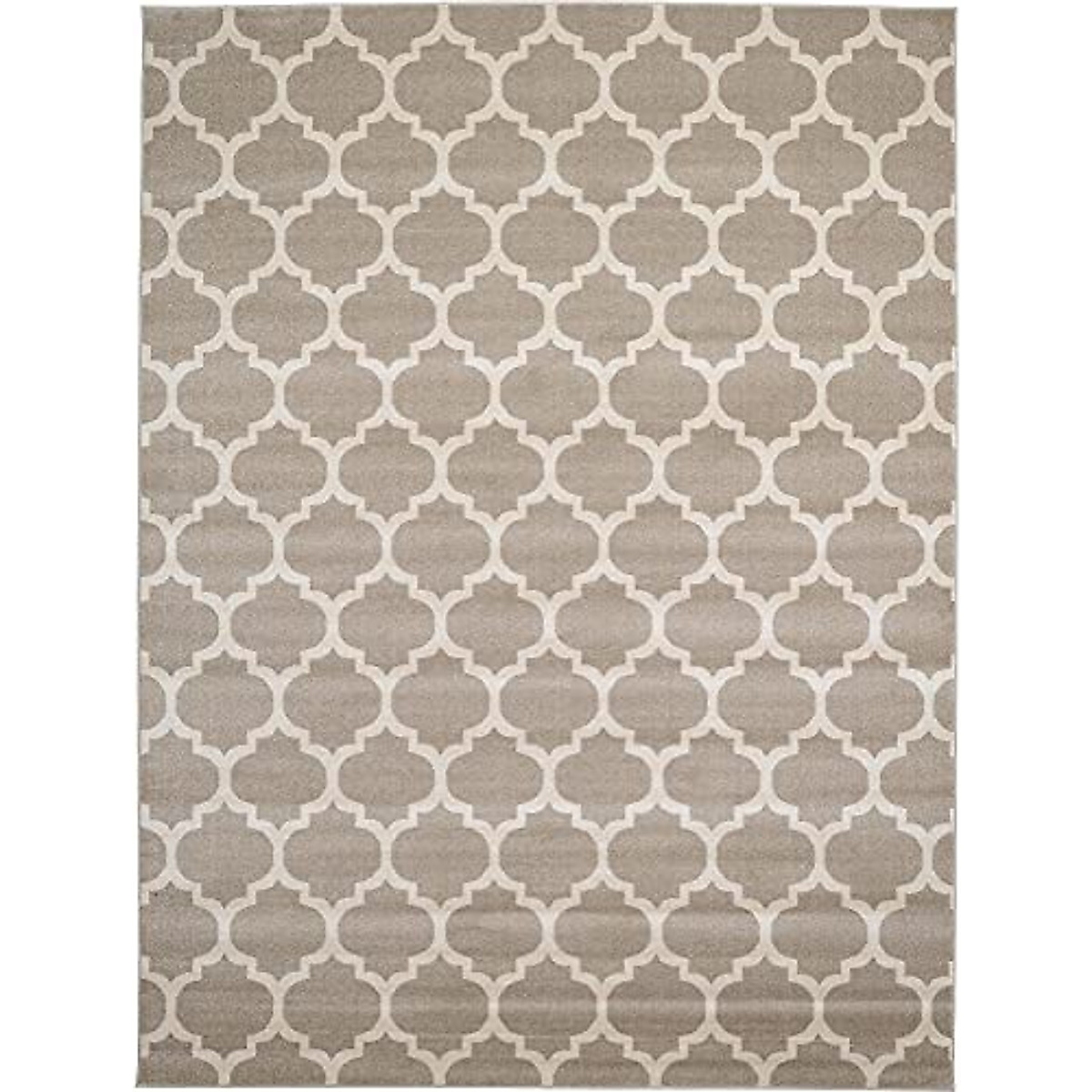 Rugs.com Lattice Collection Rug – 9' x 12' Light Brown Medium Rug Perfect for Living Rooms, Large Dining Rooms, Open Floorplans