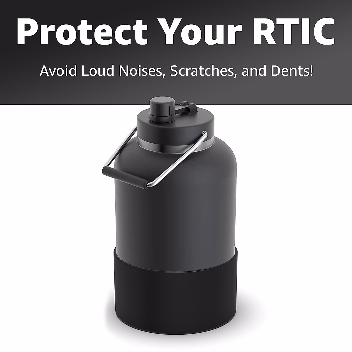Jmoe USA Boot for RTIC Jug | Protects Against Dents & Scratches | Silicone Sleeve Protector for Bottom of Jug | Covers The Bottom of The Jug | Made of Durable BPA Free Silicone (Black, One-Gallon)
