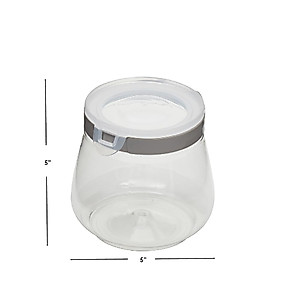 37 oz. Plastic Food Storage Container by Home Basics | Secure Flip-Top Closure with Silicone Seal | Use to Store Rice, Flour, Sugar, Trail Mix and Other Dry Goods