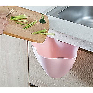 Muellery Hanging Kitchen Waste Bin Over-Cabinet Garbage Bowl Trash Can Collecting Food Scraps Pink TPKS79788Pink