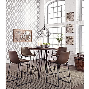 Signature Design by Ashley Centiar 24" Counter Height Modern Bucket Barstool 2 Count, Brown