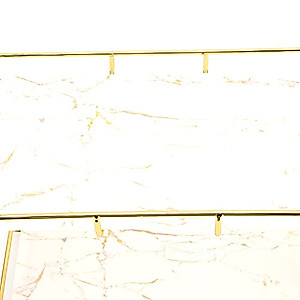 FTVOGUE 2-Tier Shelf Organizer Bathroom Countertop Rack Large Capacity Golden Bathroom Countertop Rack Storage Tray for Home Hotel Bedroom