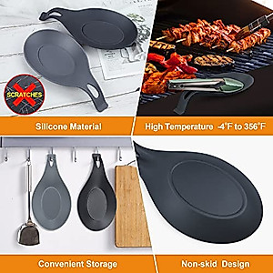 Spoon Rest for Stove Top, 3 Pack Small Silicone Spoon Holder for Kitchen Counter,Coffee Spoon Rest,Heat Resistant Cooking Spoon Holder Perfect Kitchen Gadgets for Kitchen Utensils Spatula,Tongs,Ladles