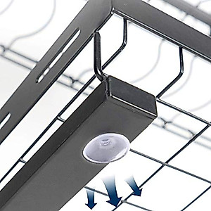 FEHUN Sinks,Stainless Steel Kitchen 3-Layer Wall-Mounted Drain Rack,with Drip Tray/Hanging Chopstick Rest