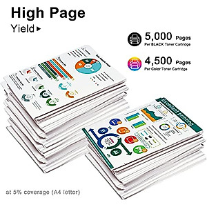 5PK TN-433 Toner Cartridge Set (2BK+1C+1M+1Y) TN433BK TN433C TN433M TN433Y High Yield Toner Cartridge : VASERIN Compatible Replacement for Brother TN433 Toner HL-L8260CDW L8360CDW L8360CDWT Printer