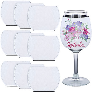 Patelai Sublimation Blank Wine Glass Sleeve Wine Glass Sleeve Sublimation Insulator Cover for Wine Glass Sublimation Ornaments Supplies, 4.5 x 3.3 Inch