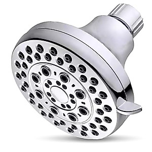 High Presssure Shower head, Premium Chrome Bathroom Fixed Showerhead, 5 Spray Settings Showerheads for Low Water Flow- Excellent Shower Head Replacement for Luxury Shower Experience