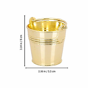 Cabilock Miniature Metal Buckets 10Pcs Mini Metal Buckets Portable Party Snack Bucket Gift Packing Box Wedding Candy Storage Buckets Small Pails with Handles Flower Bucket