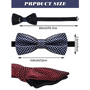 Jecery 30 Pieces Elegant Pre Tied Bow Ties for Men with Adjustable Floral Neck Band Bowties for Pre Tied Set