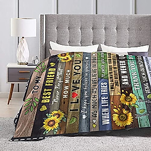 Best Friend Blanket,Best Friend Birthday Gifts for Women,Sunflower Fleece Blanket for Her,Christmas Blanket 50"x60",Best Friend Throw Blanket Friendship Gifts,Bestie Gifts to My Bestie Blanket