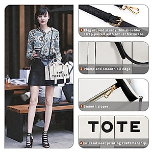 KALIDI The Tote Bag for Women tote purse with Zipper, Faux Leather/Canvas tote bags Shoulder Bag Crossbody Handbag1